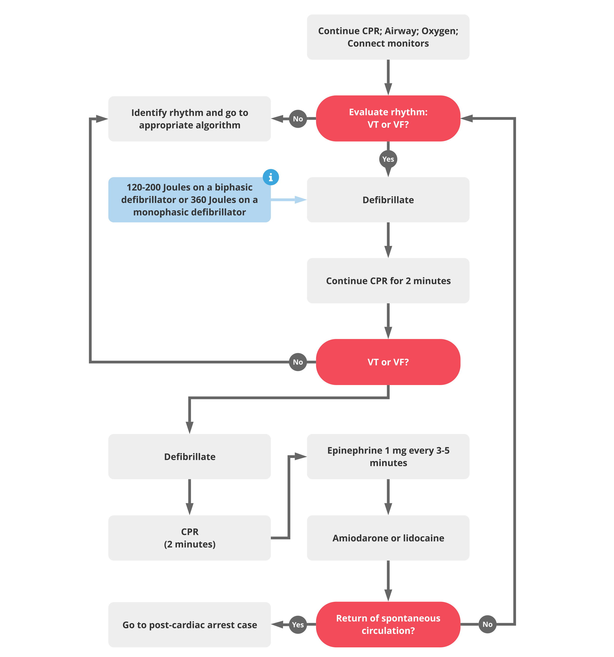 ACLS Cardiac Arrest VTach and VFib Algorithm - ACLS Medical Training